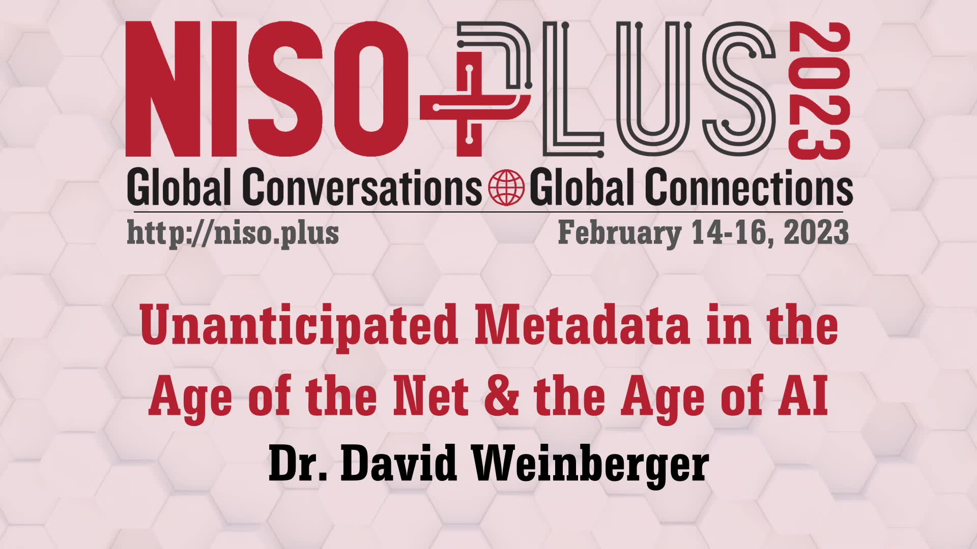NISO Media Library Video - Unanticipated Metadata in the Age of the Net ...